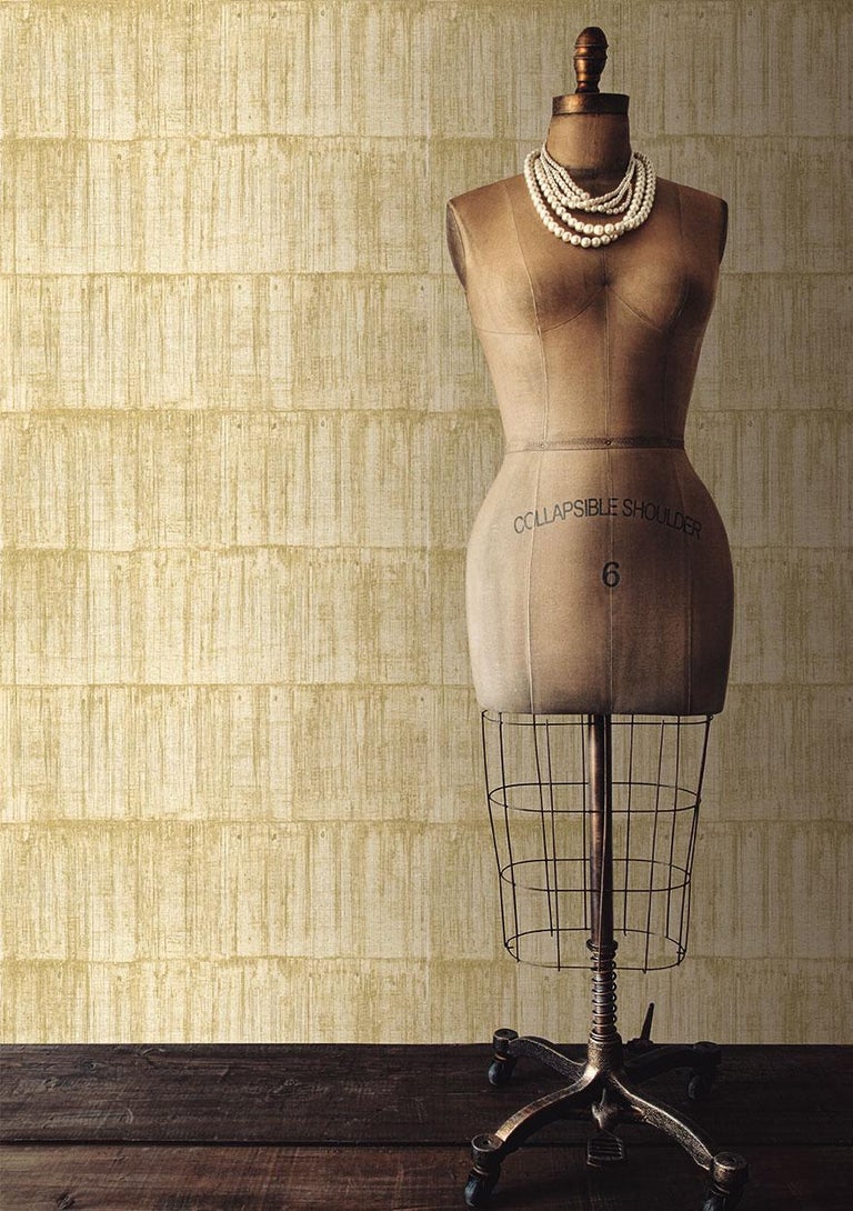 Studded Cement Printed Wall-covering / Wallpaper For Sale at 1stDibs