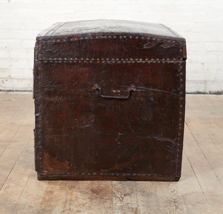 Studded Leather Travel Chest For Sale at 1stDibs