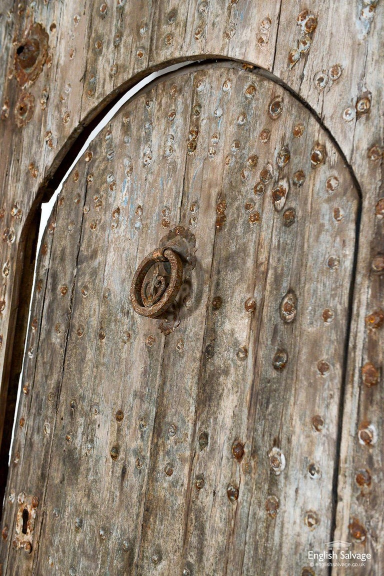 Studded Moroccan Wooden Judas Door, 20th Century For Sale at 1stDibs