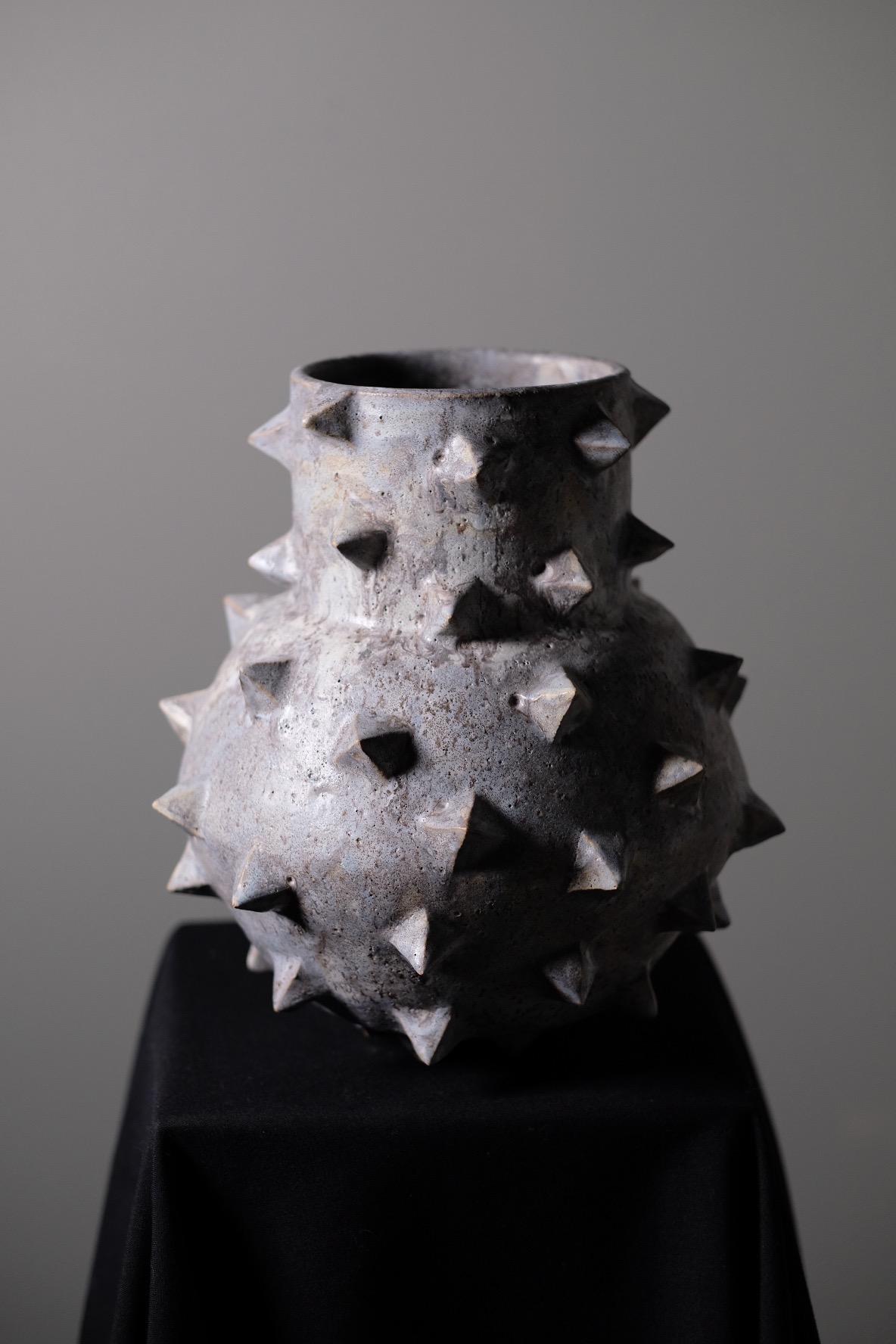 Studded Sculptural Stoneware Vessel by LGS Studio at 1stDibs