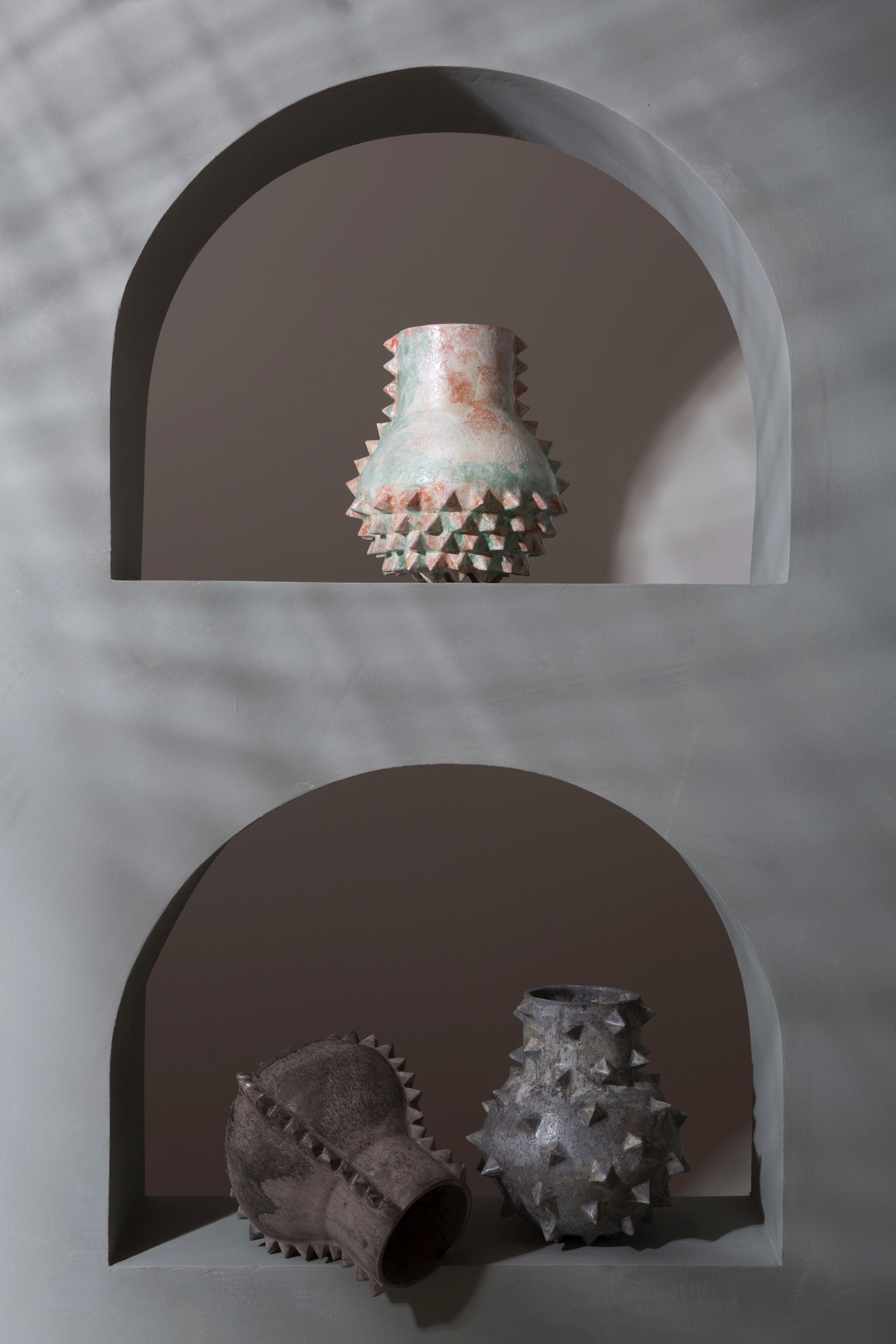 Studded Sculptural Stoneware Vessel by LGS Studio at 1stDibs