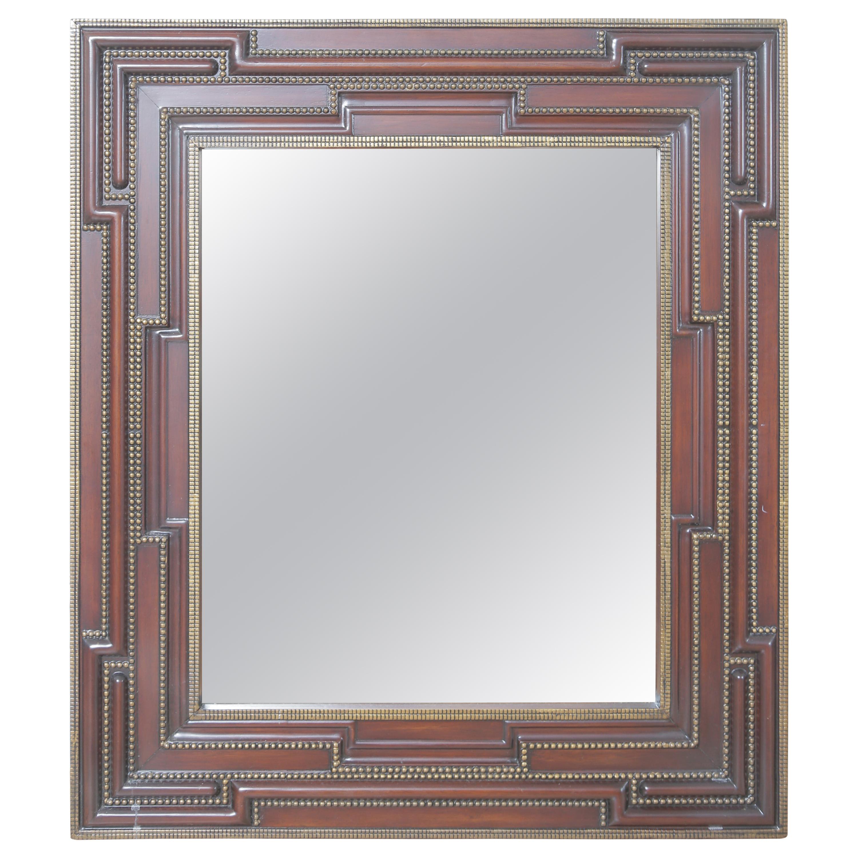 Studded Wood Mirror by Michael Smith For Sale at 1stDibs
