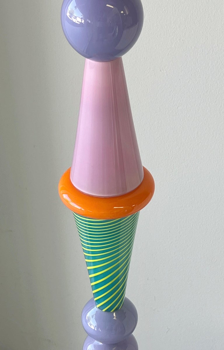 Studio Art Glass Post Modern Sculpture Floor Lamp Signed and Dated For ...