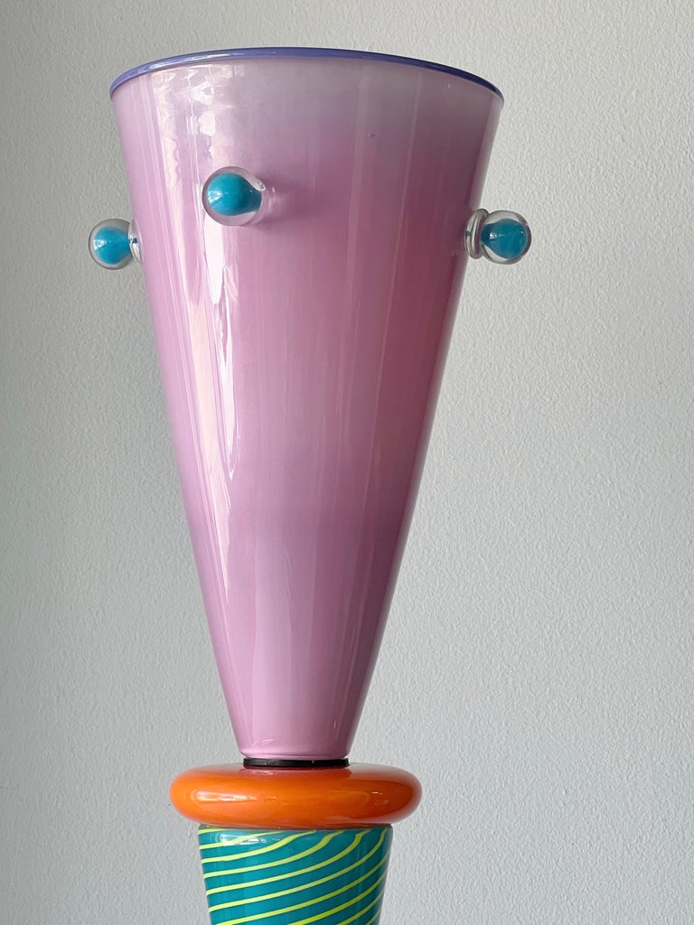 Studio Art Glass Post Modern Sculpture Floor Lamp Signed and Dated For ...