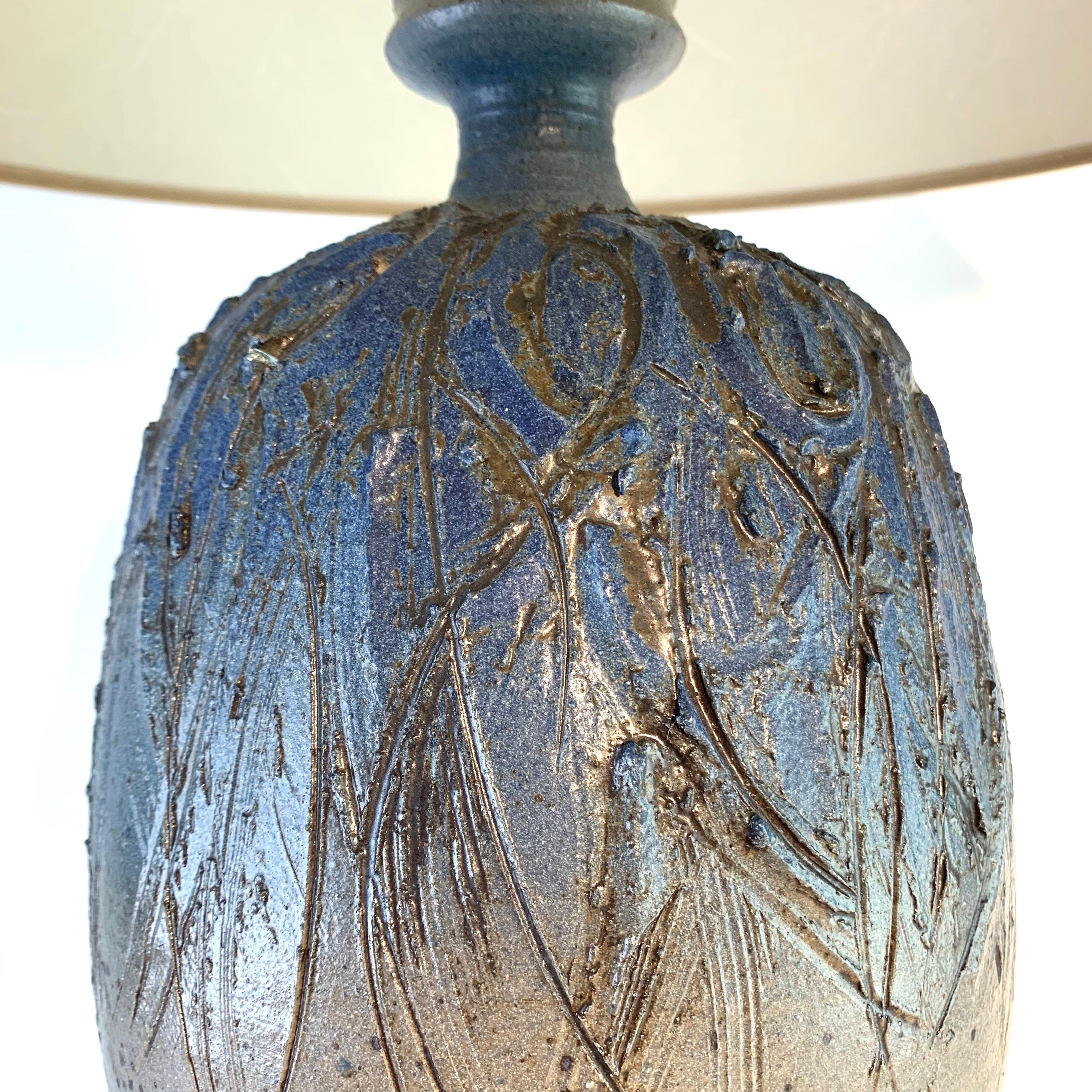 Studio Art Pottery Table Lamp by Massachusetts Potter John Moakley ...