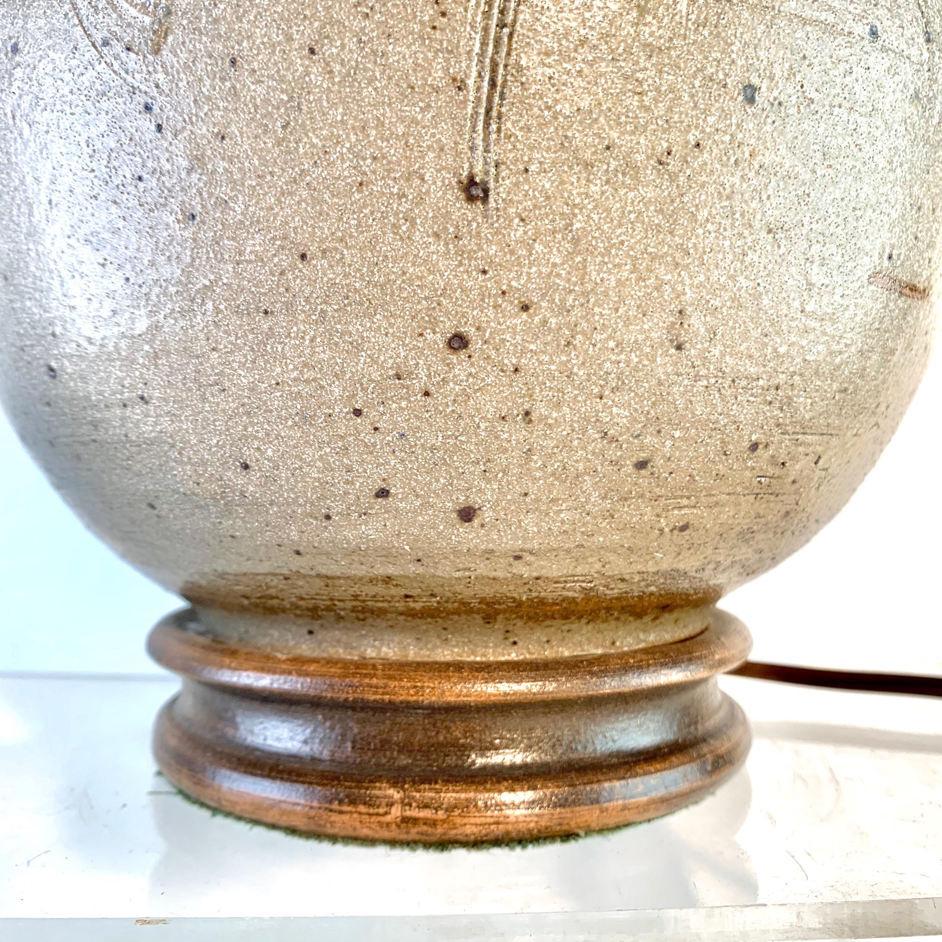 Studio Art Pottery Table Lamp by Massachusetts Potter John Moakley ...