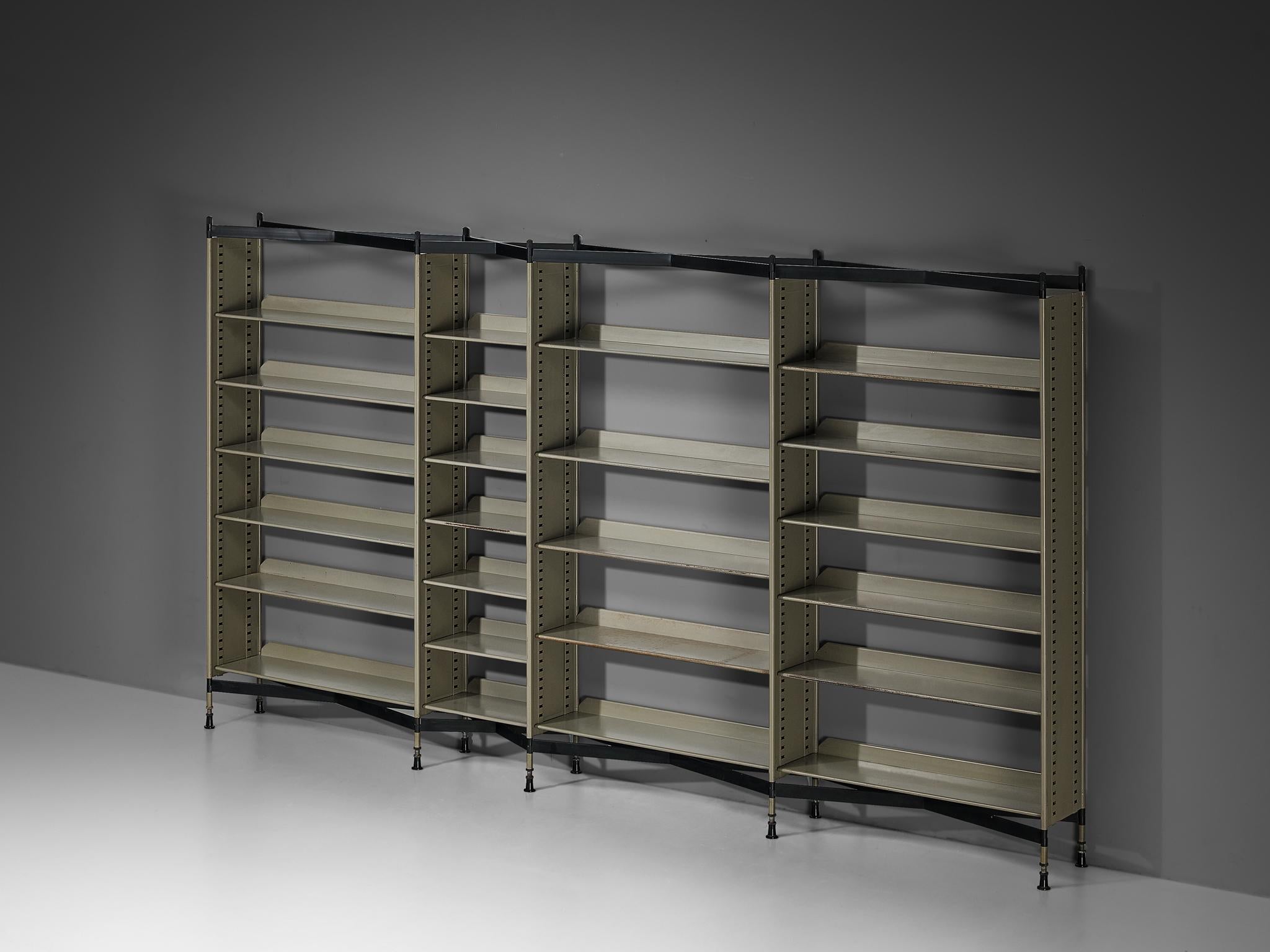 Studio BBPR for Olivetti 'Spazio' Large Shelving System in Grey Steel ...