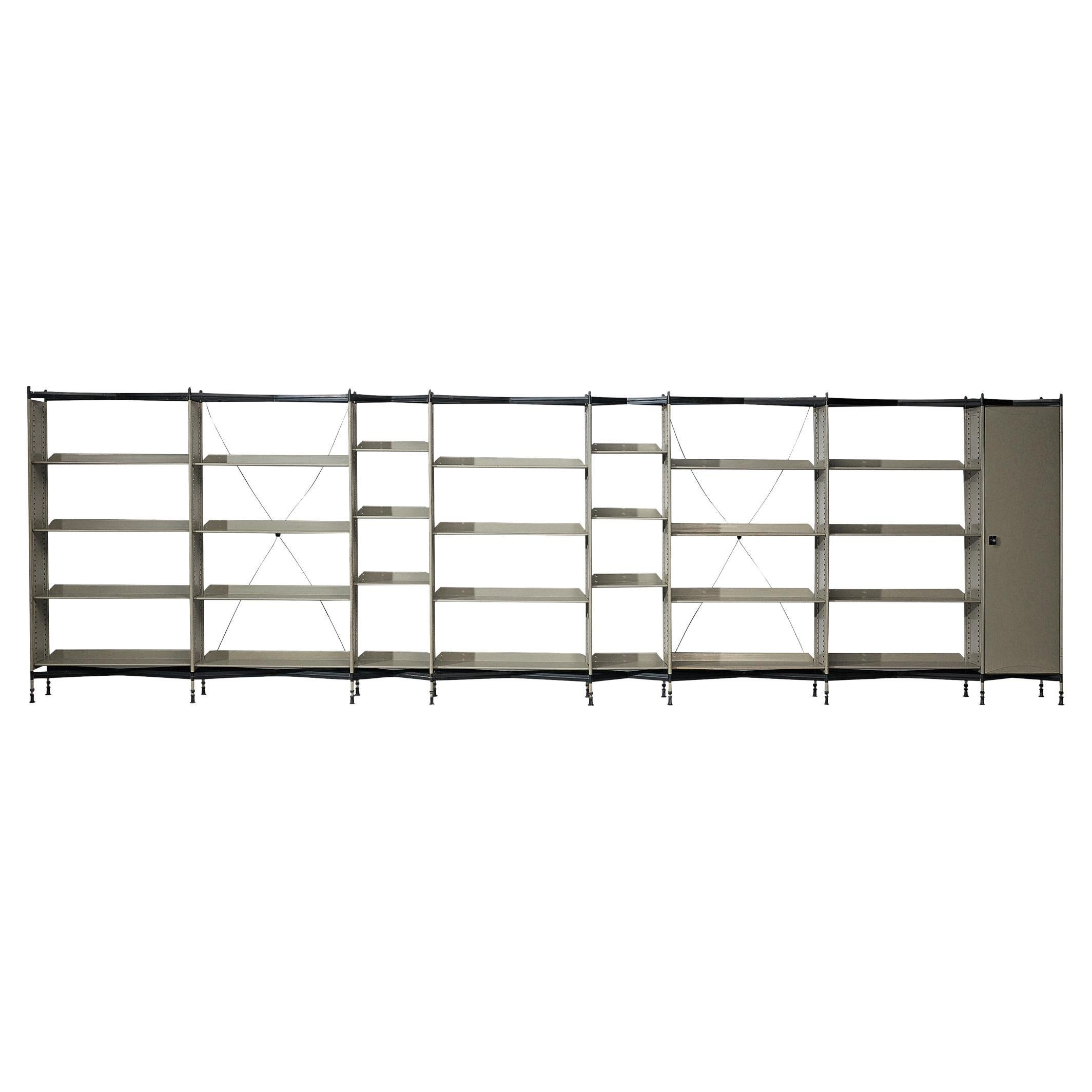 Studio BBPR for Olivetti 'Spazio' Large Shelving System in Metal 7M For ...