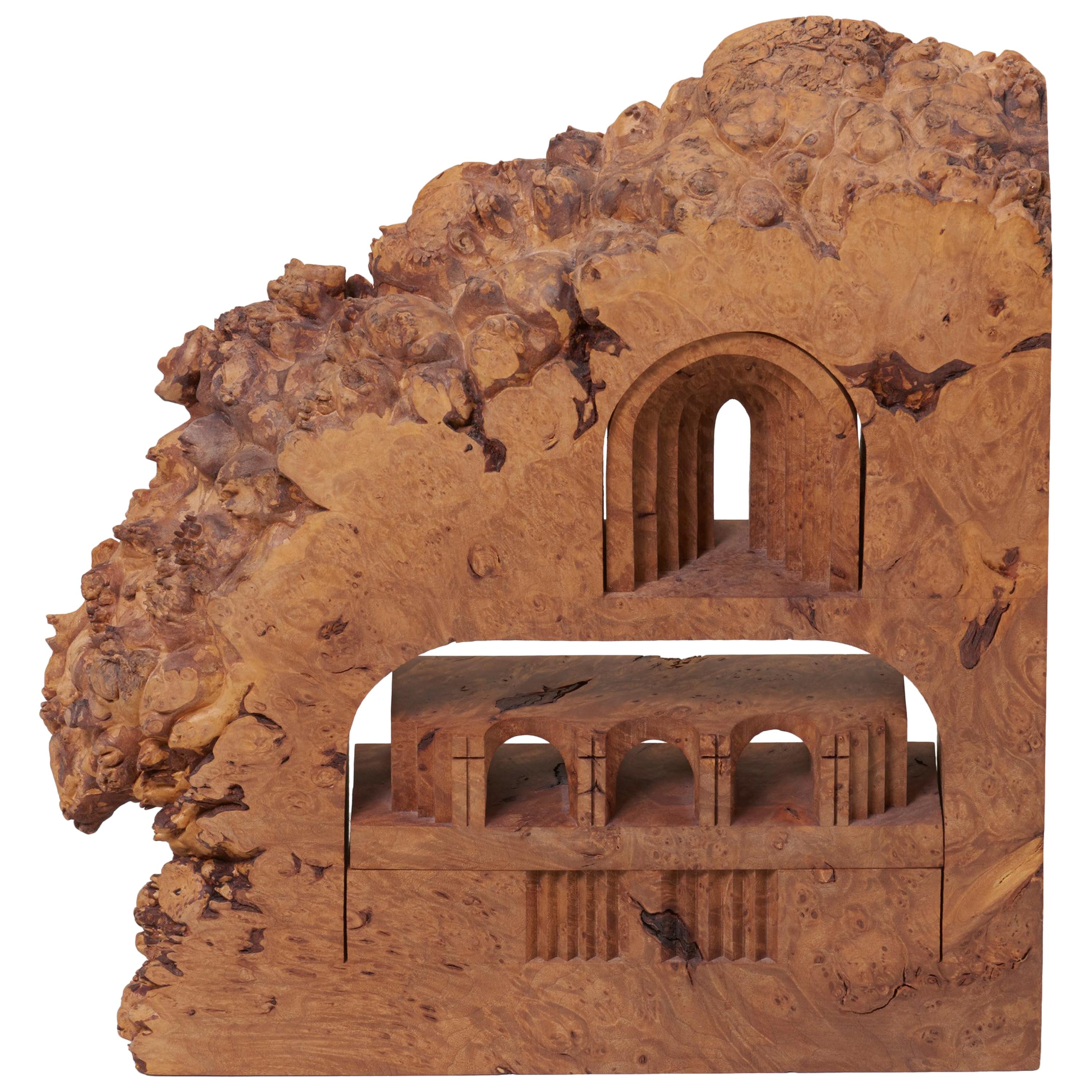 American Studio Globe Stand with Globe by Woodworker Bud Tullis in 1981 ...