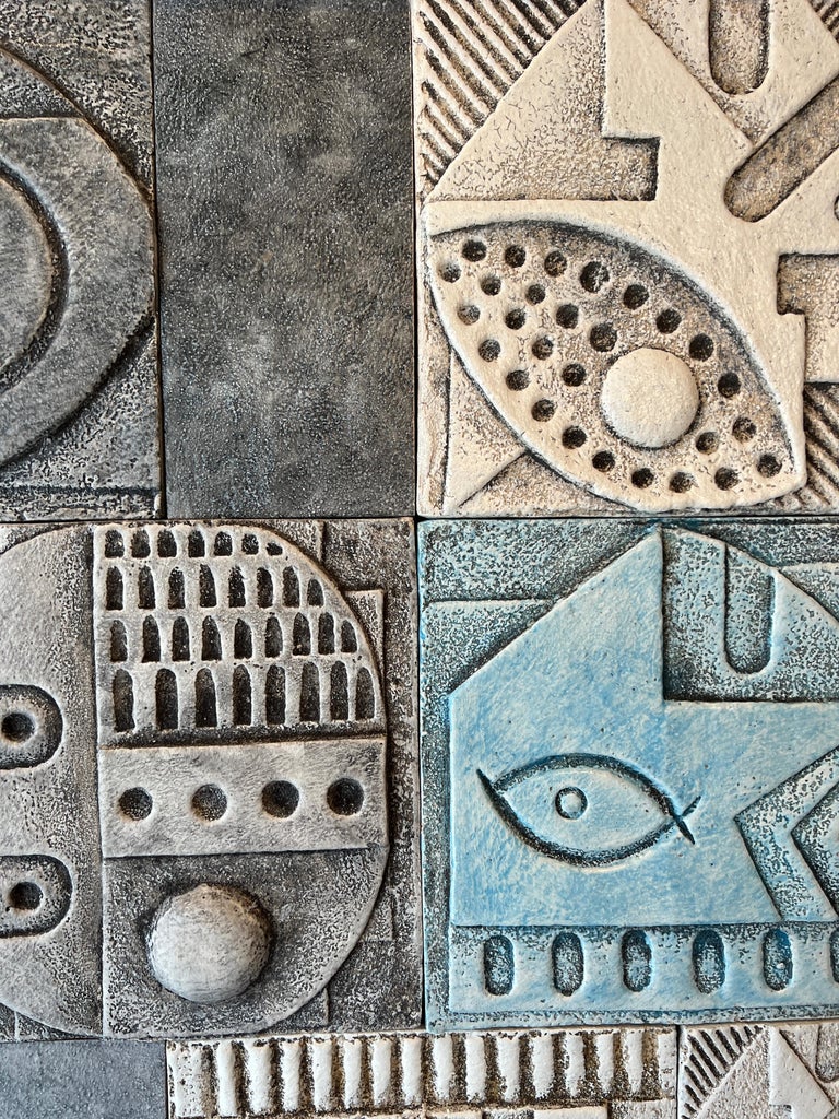 Studio Brutalist Ceramic Wall Mural For Sale at 1stDibs
