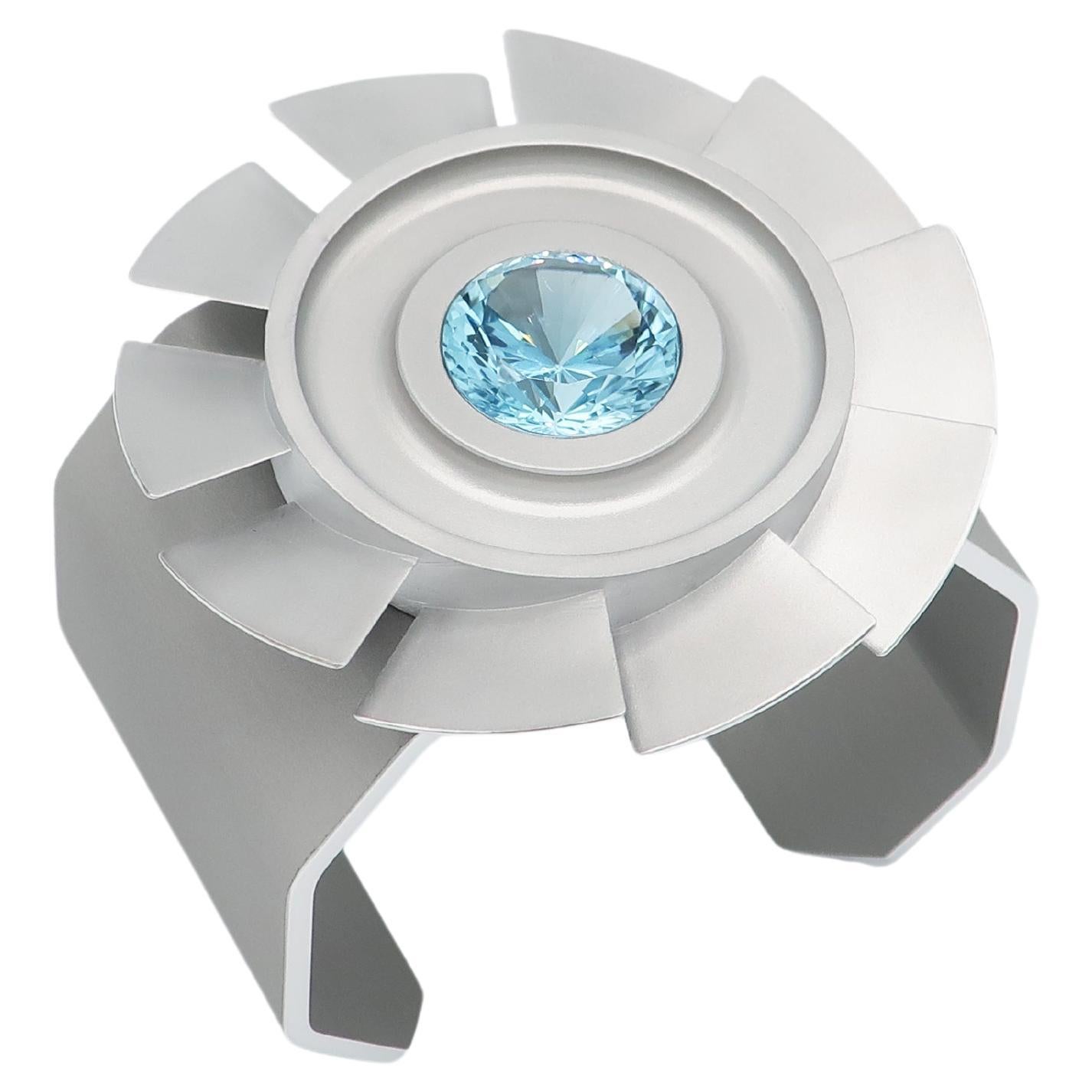 Studio C Champagne Topaz Diamonds and Aluminium Cuff For Sale at 1stDibs