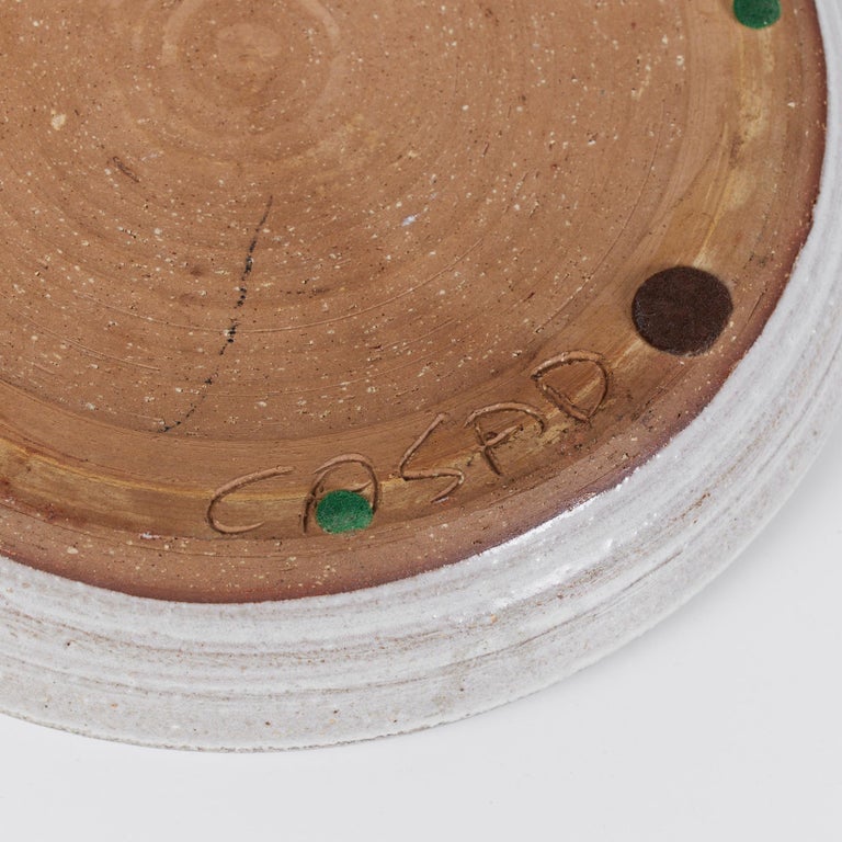 Studio Ceramic Dish with Golden Crushed Glass Inlay For Sale at 1stDibs