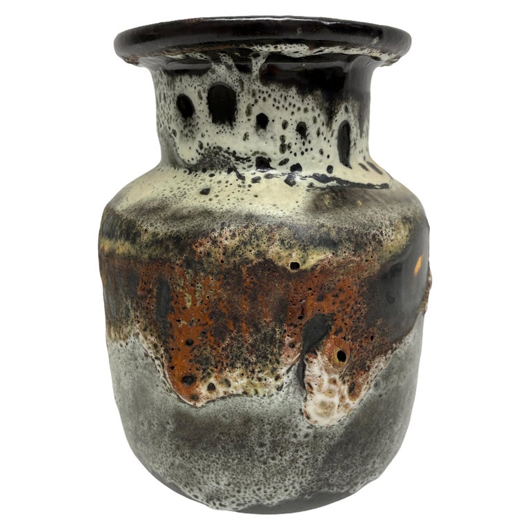 Studio Ceramic Fat Lava Vase, Germany, 1970s For Sale at 1stDibs