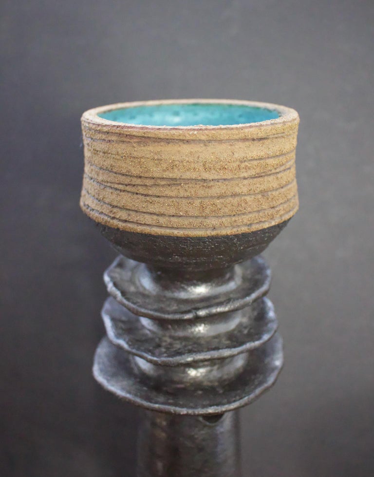 Studio Ceramic Sculpture or Vessel in Dark Grey by Clive Brooker ...