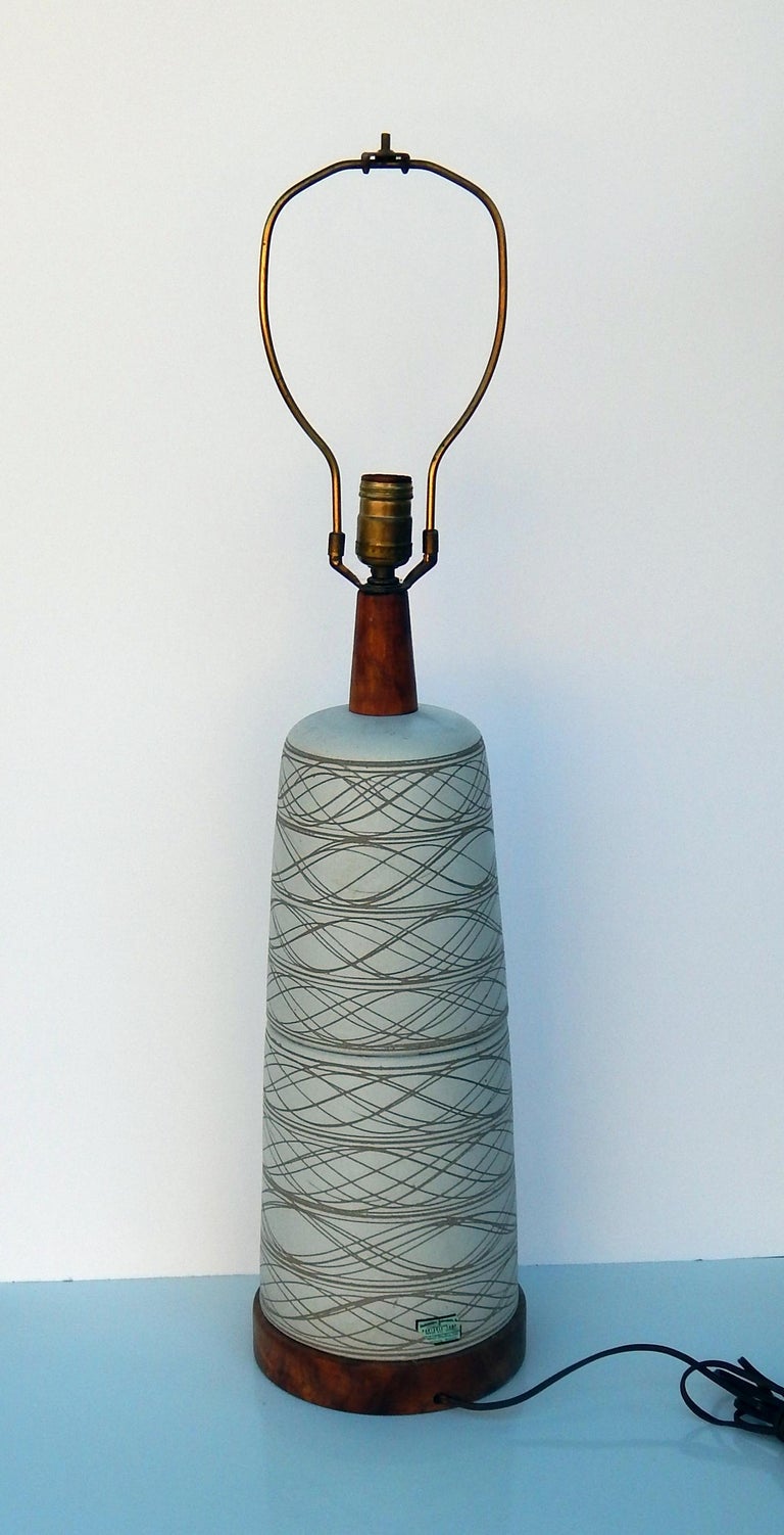 Studio Ceramic Tootsie Roll Style Table Lamp by Gordon Martz for ...