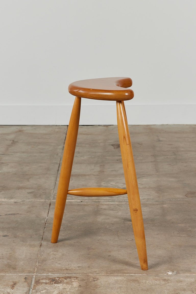 Studio Craft Crescent Tripod Stool For Sale at 1stDibs