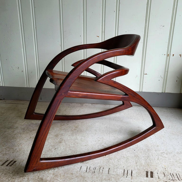 Studio Craft Movement Walnut Rocking Chair For Sale at 1stDibs