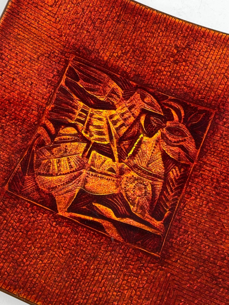 Studio Del Campo, Red Fire-Glazed Copper Vide Poche, Italy, circa 1970 ...