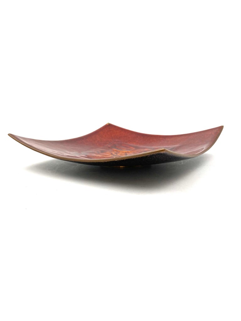 Studio Del Campo, Red Fire-Glazed Copper Vide Poche, Italy, circa 1970 ...