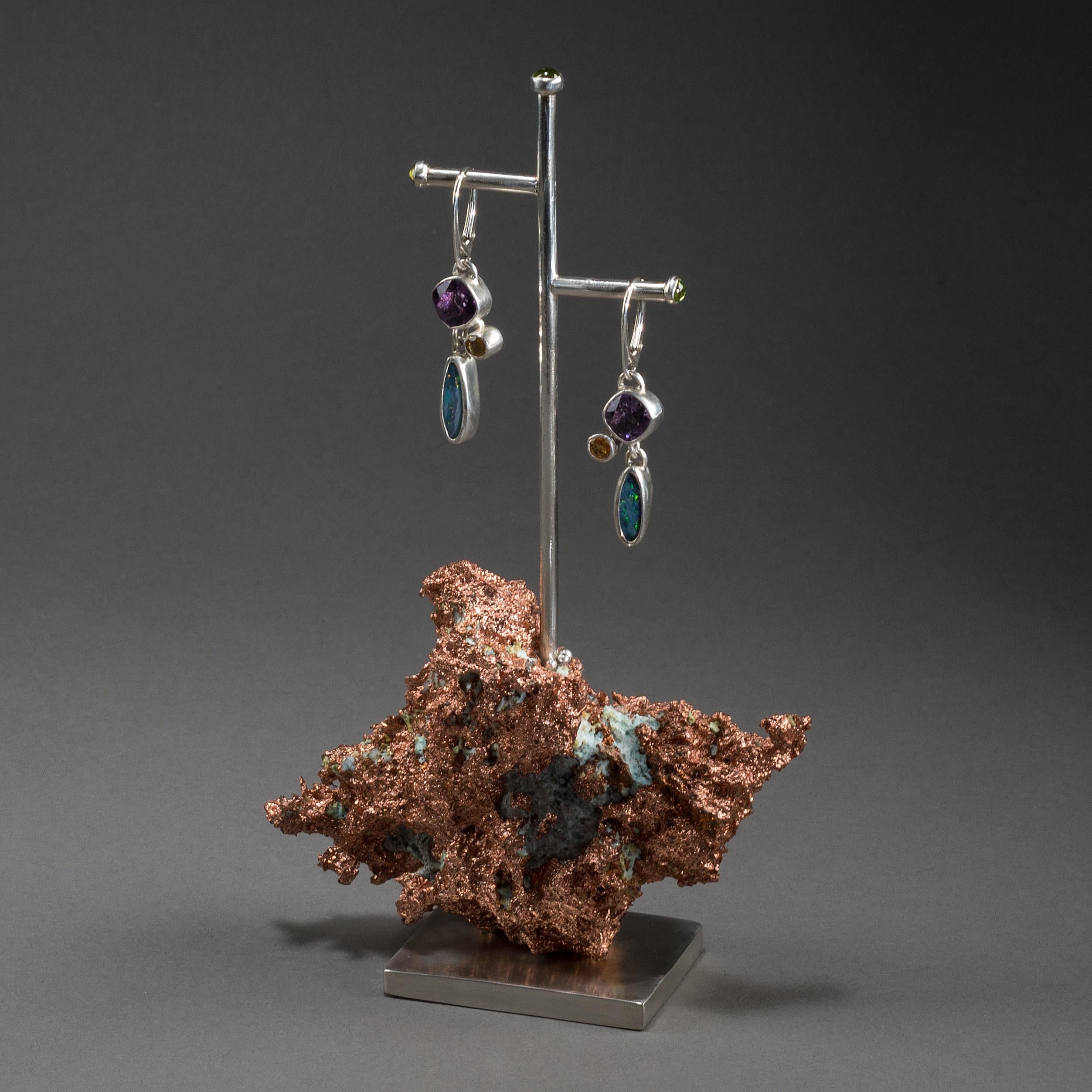 Studio Greytak 'Boulder Opal Earrings on Copper' Amethyst, Citrine, and ...