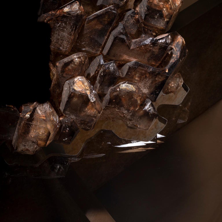 Studio Greytak "Iceberg Table 5" Alligator Quartz, Iron Patina, Smoky ...