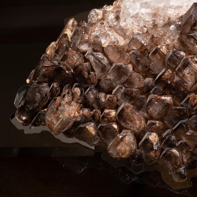 Studio Greytak "Iceberg Table 5" Alligator Quartz, Iron Patina, Smoky ...