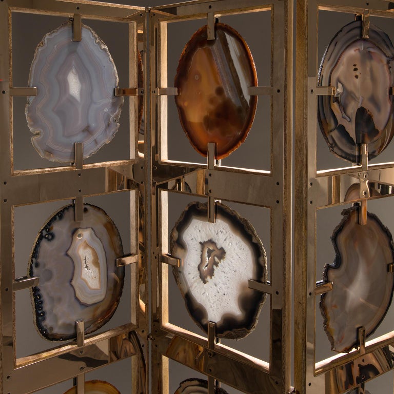 Studio Greytak 'Mango Glacier Screen' Brazilian Agates, Bronze and ...