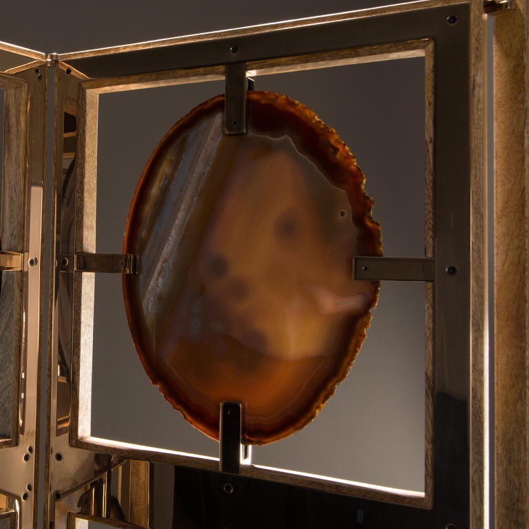 Studio Greytak 'Mango Glacier Screen' Brazilian Agates, Bronze and ...