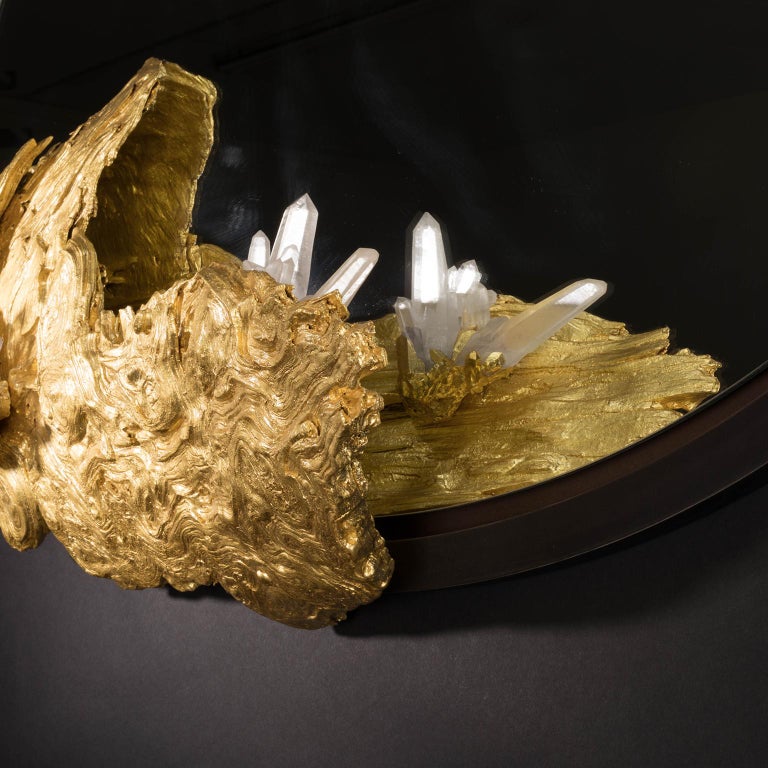 Studio Greytak 'Mirror 3' With Gold Leafed Montana Pine and Colombian ...