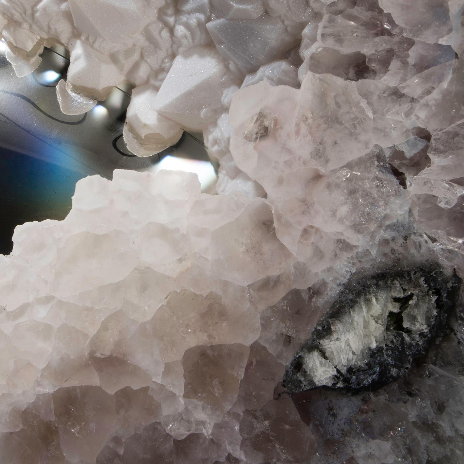 Studio Greytak 'Lava Mirror 1' White Amethyst, Agate Wall, and Mirror ...