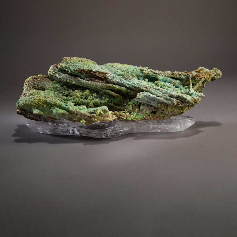 Studio Greytak 'Stalactite on Crystal Base' Green Stalactite and Clear ...