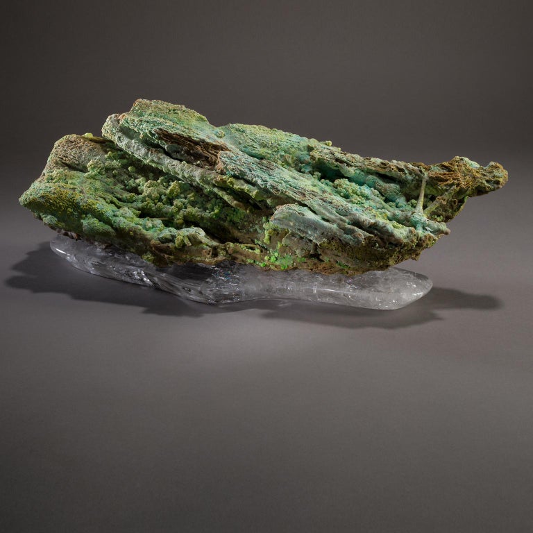 Studio Greytak 'Stalactite on Crystal Base' Green Stalactite and Clear ...