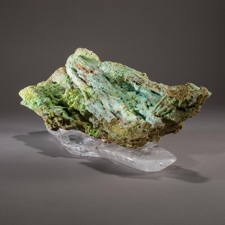 Studio Greytak 'Stalactite on Crystal Base' Green Stalactite and Clear ...