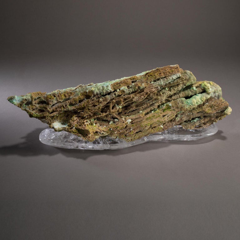 Studio Greytak 'Stalactite on Crystal Base' Green Stalactite and Clear ...
