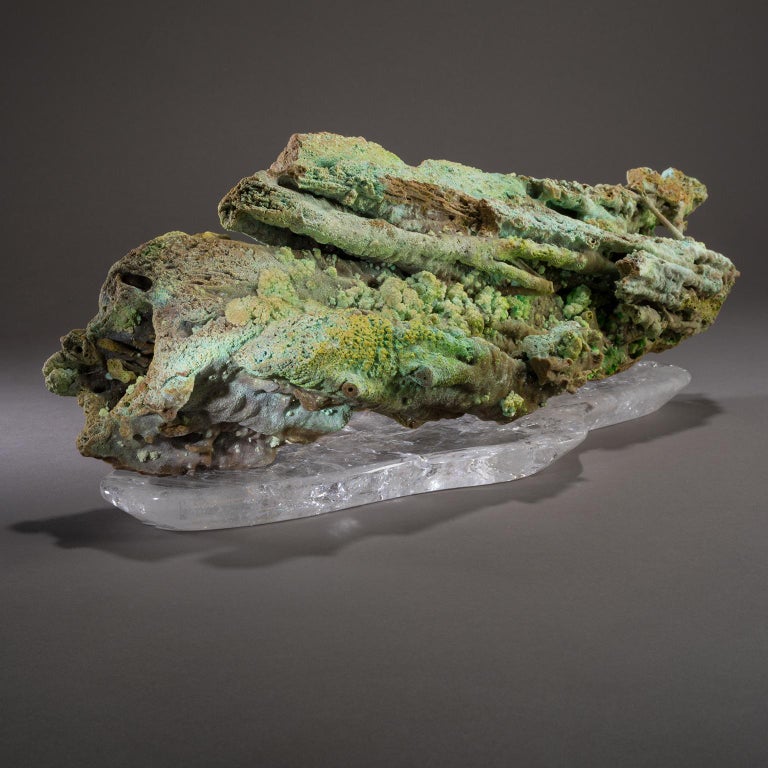 Studio Greytak 'Stalactite on Crystal Base' Green Stalactite and Clear ...