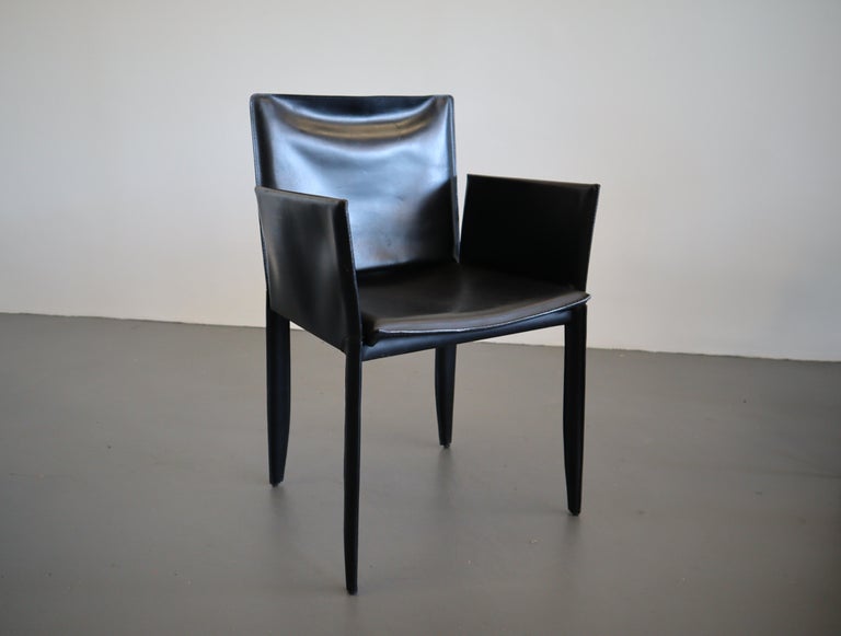 Studio Kronos Black Leather Cattelan Italia Dining Chairs For Sale at ...