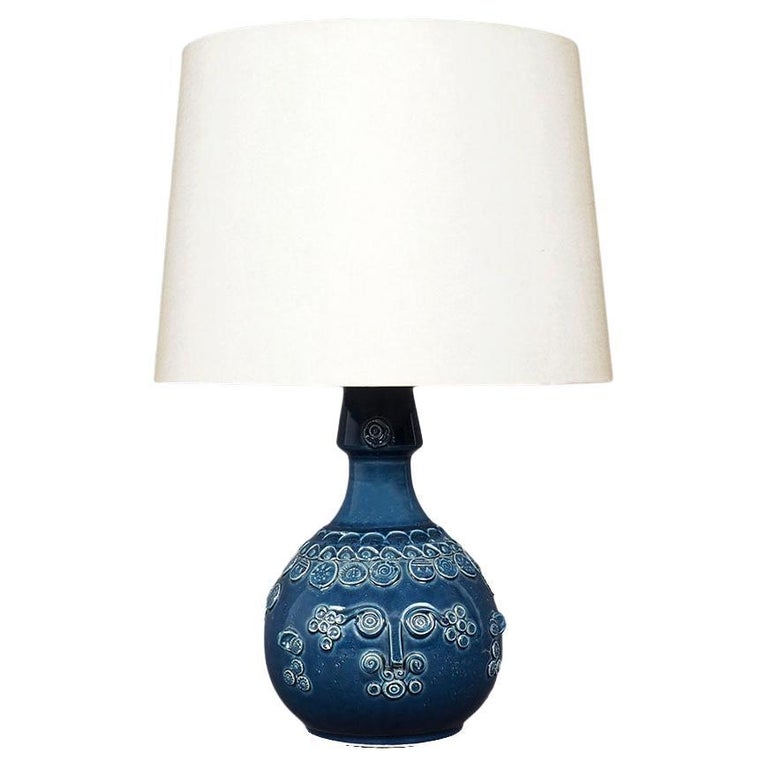 Studio Line Blue Face Table Lamp by Bjørn Wiinblad for Rosenthal, 1960s ...