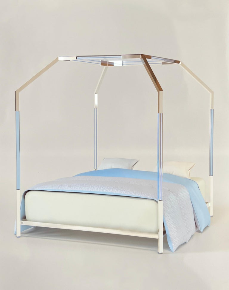 Studio Lucite and Nickel Limited Edition King Size Bed by Charles ...