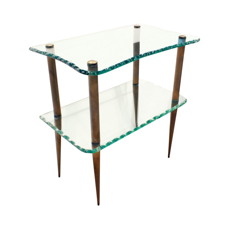 Studio Made Beautiful 2-Tier Console Table in Hand Chipped Glass, 1950s ...