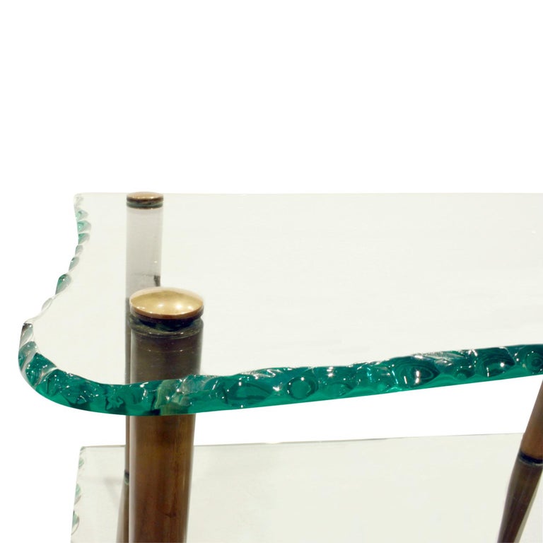 Studio Made Beautiful 2-Tier Console Table in Hand Chipped Glass, 1950s ...
