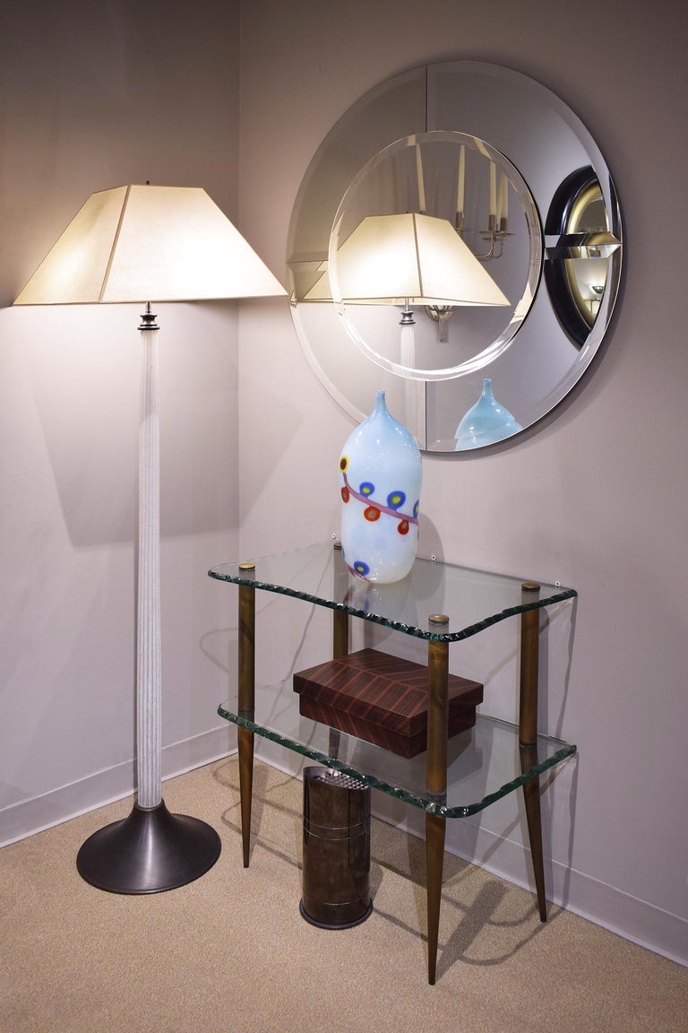 Studio Made Beautiful 2-Tier Console Table in Hand Chipped Glass, 1950s ...