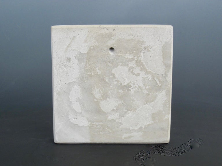 Studio Made Concrete and Gold Gilt Relief Art Tiles, Set of Four Hand ...