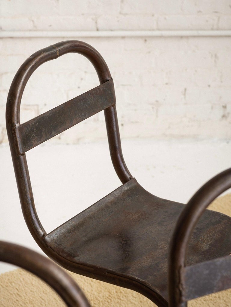 Studio Made Industrial Cantilever Dining Chairs, Set of 6 at 1stDibs