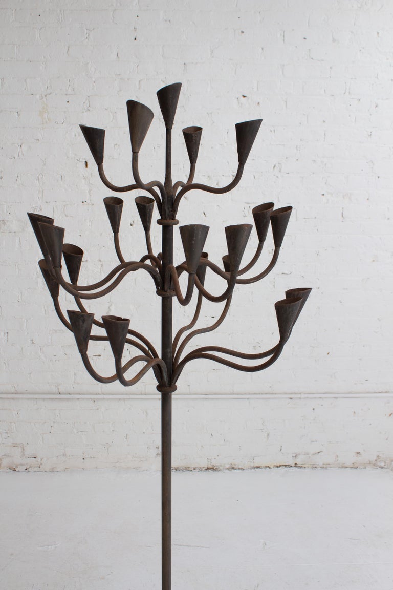 Studio Made Iron Candelabra For Sale at 1stDibs