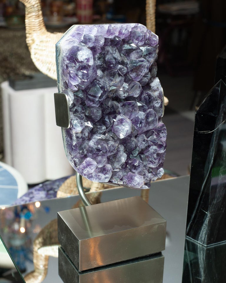 Studio Maison Nurita Amethyst Specimen with Brushed Nickel Base For ...