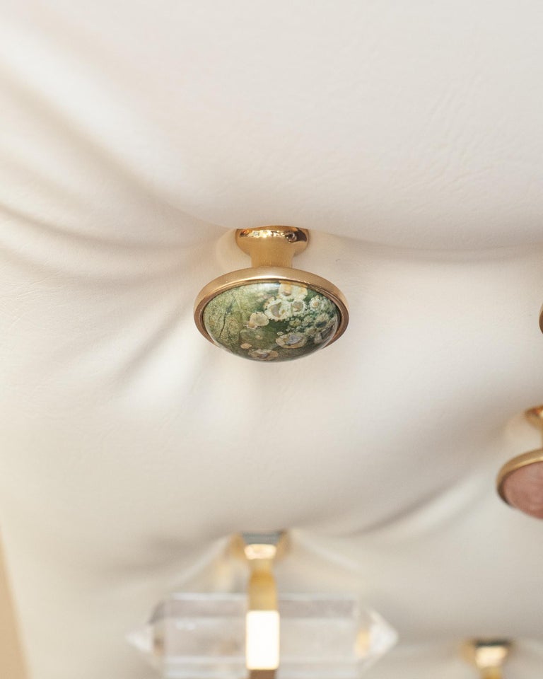 Studio Maison Nurita Green Jasper Cabinet Knob For Sale at 1stDibs