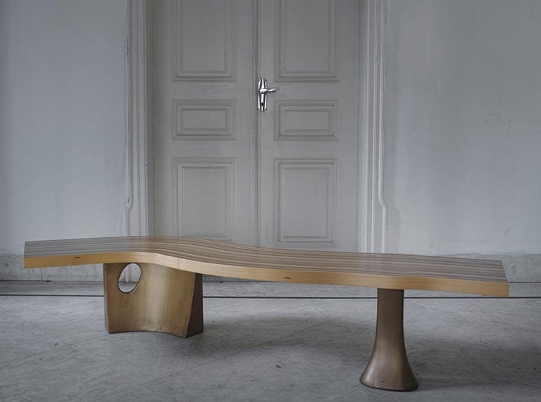 Wave, StudioManda, CoffeeTable, Wood, Liquid Metal, Limited Edition ...