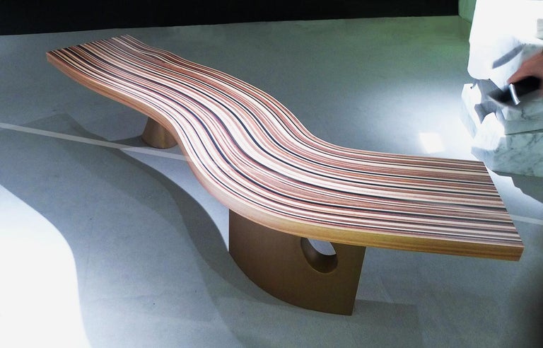 Wave, StudioManda, CoffeeTable, Wood, Liquid Metal, Limited Edition ...