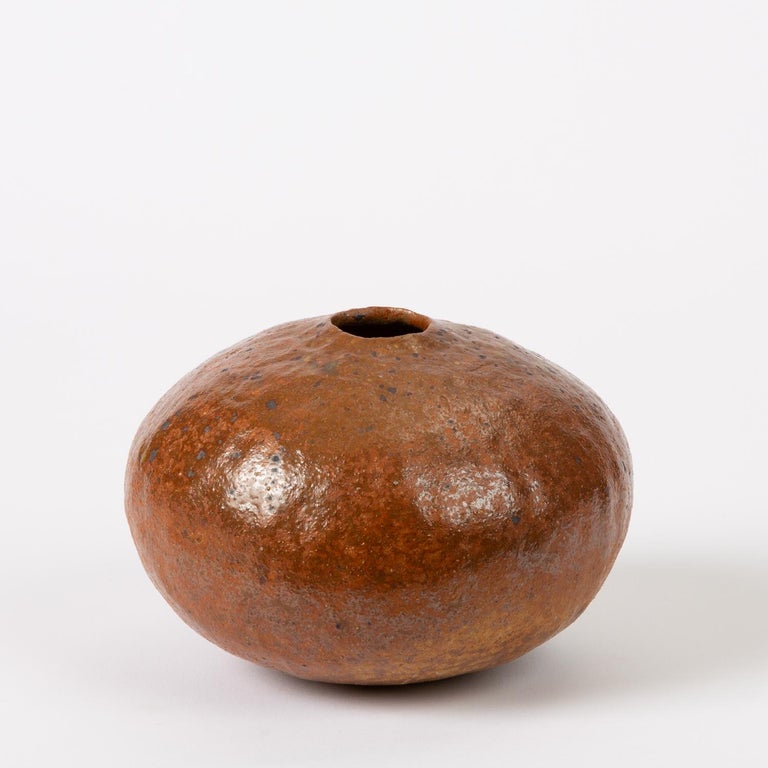 Studio Pottery Bud Vase with Speckled Glaze at 1stDibs