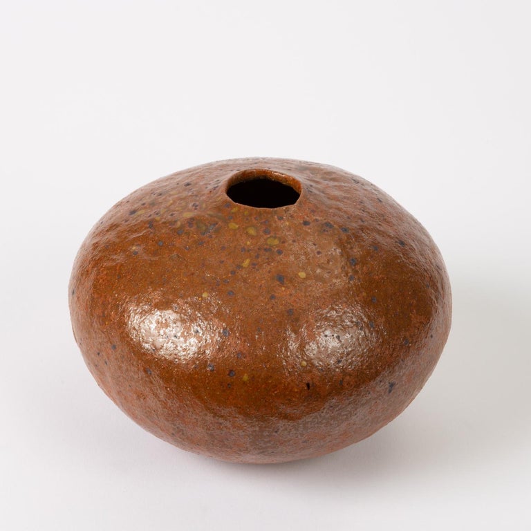 Studio Pottery Bud Vase with Speckled Glaze at 1stDibs